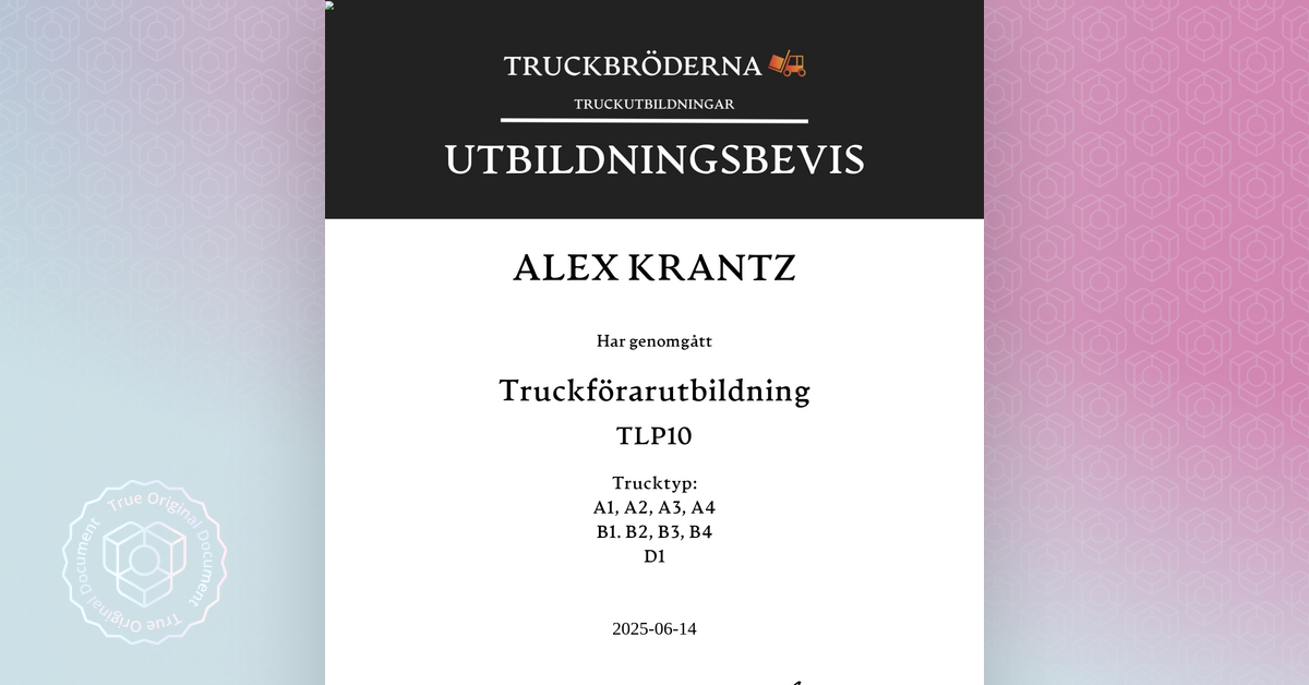 Truckbröderna - Licens utfärdat till Alex Krantz av Truckbröderna. Ett ...